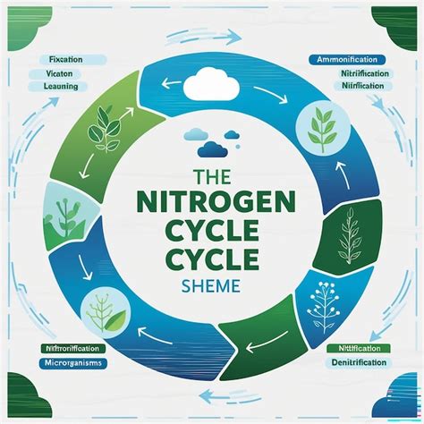 Scheme Of The Nitrogen Cycle Flats Design Illustration Premium AI Generated Image