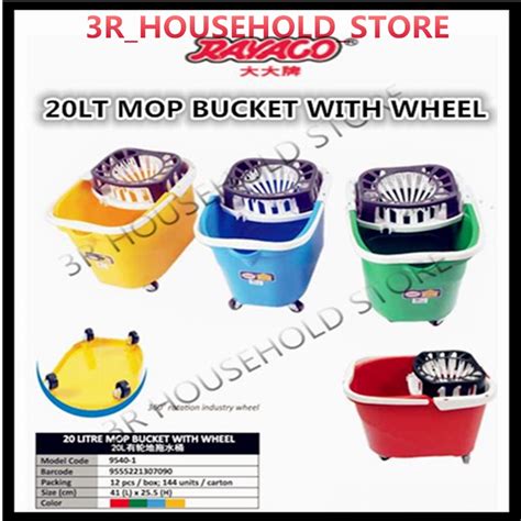 Rayaco Heavy Duty Mop Bucket Mop Pail Bekas Plastik Baldi Tong Mop 9540 Shopee Malaysia
