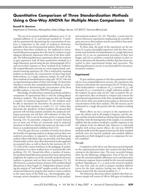 Pdf Quantitative Comparison Of Three Standardization Methods Using A