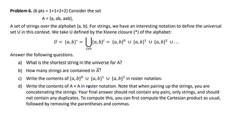 solved problem 6 6pts 1 1 2 2 consider the set