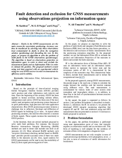 Pdf Fault Detection And Exclusion For Gnss Measurements Using