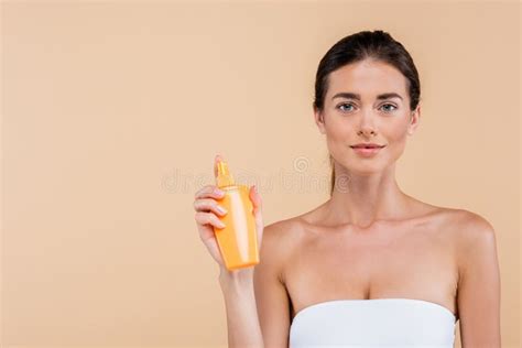 Pretty Woman In Strapless Bra Showing Stock Image Image Of Pretty