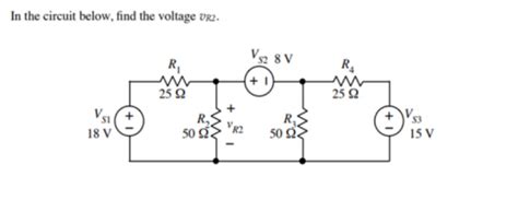 Solved In The Circuit Below Find The Voltage VR2 Chegg Com