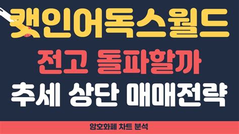 캣인어독스월드 코인 전망 캣인어독스월드 전고 돌파할까 추세 상단 매매전략 공개 Youtube