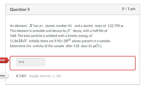 Solved Question 5 0 1 Pts An Element X Has An Atomic Number Chegg Com