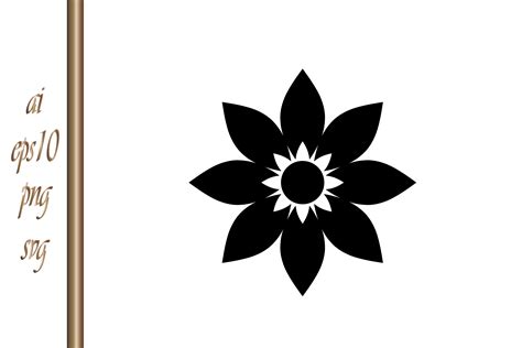 Stencil Flower Cartoon Clipart Vector Graphic By Irynashancheva · Creative Fabrica