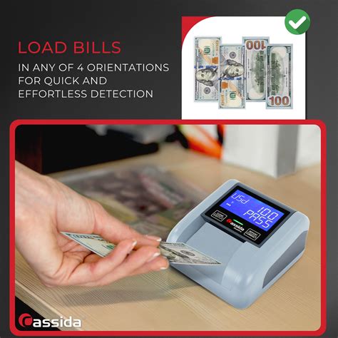Cassida Quattro Counterfeit Detector - Money Checker w/ Report Screen