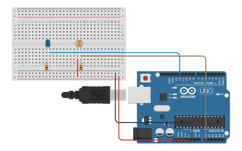 circuit design led with ldr sensor tinkercad