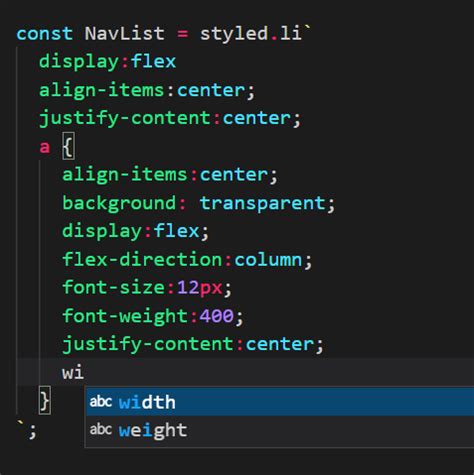Intellisense On This Extension Not Working Issue 357 Styled Components Vscode Styled