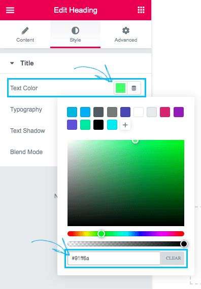 how to make an elementor heading in different colors step by step