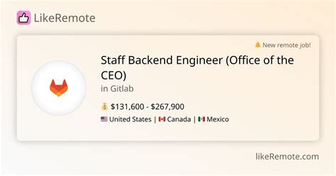 📩 staff backend engineer office of the ceo at 🏢 gitlab salary 💰