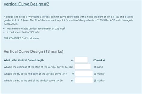 Solved Vertical Curves Vertical Curve Design A Chegg