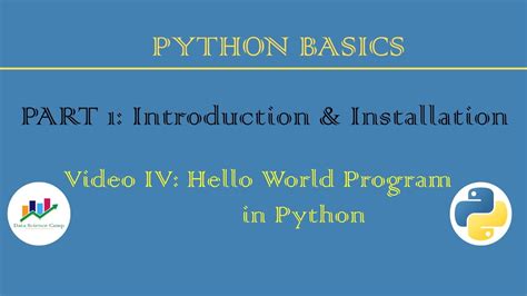 [P1/4] Hello World Program | Python Basics | Python Beginner - YouTube