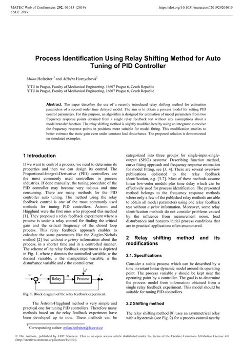 pdf process identification using relay shifting method for auto