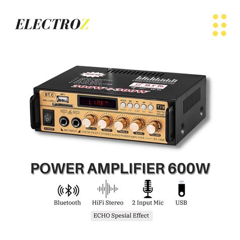 Jual Amplifier Audio W Bluetooth Power Hifi Stereo Karaoke Home Theater Echo Effect Usb Radio