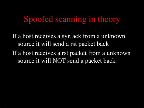 Ppt True Blind Ip Spoofed Portscanning Powerpoint Presentation Free Download Id 510019