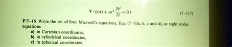 Solved Av Ea He 0 7 117 P7 15 Write The Set Of Four Maxwells