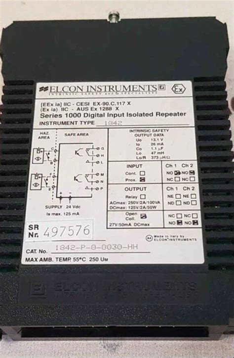 Elcon 1842 P 0 0030 Hh Series 1000 Digital Input Isolated Repeater