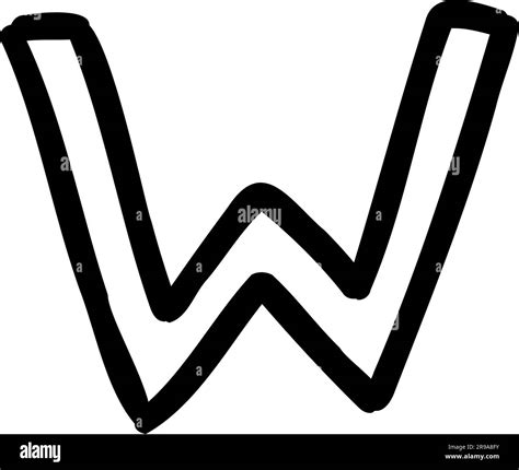 Capital W Letter Of Latin English Outline Font Stock Vector Image And Art