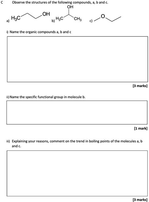 Solved C Observe The Structures Of The Following Compounds Chegg