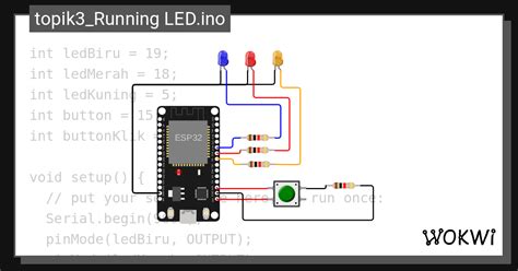 Topik Running LED Ino Wokwi ESP STM Arduino Simulator