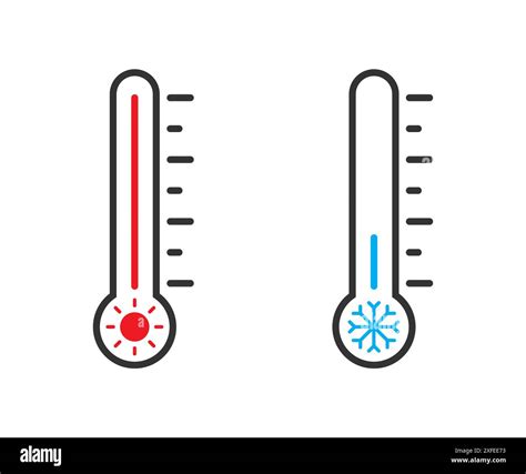 Thermometer Icon Weather Sign Temperature Icon Temperature Scale Symbol Cold And Hot Symbols