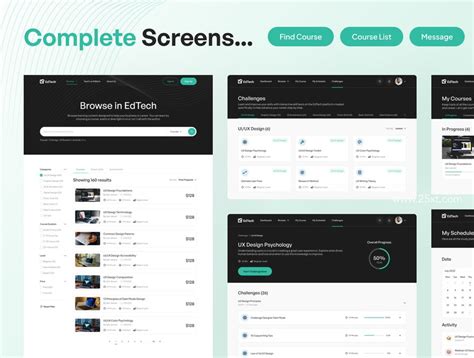 初创在线学习平台网站网页UI设计模板 EdTech 学堂