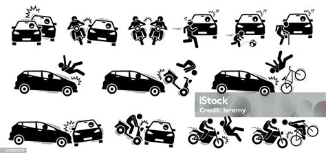 교통 사고 및 자동차 충돌 아이콘입니다 아이콘에 대한 스톡 벡터 아트 및 기타 이미지 아이콘 충돌 사고 불행 Istock