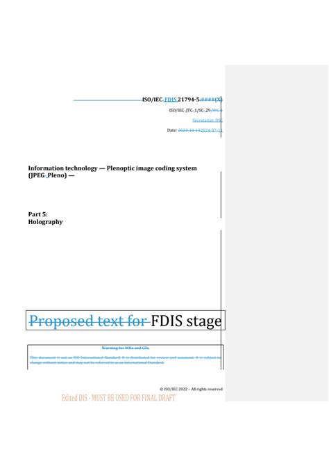 ISO IEC 21794 5 Information Technology Plenoptic Image Coding System JPEG Pleno Part 5