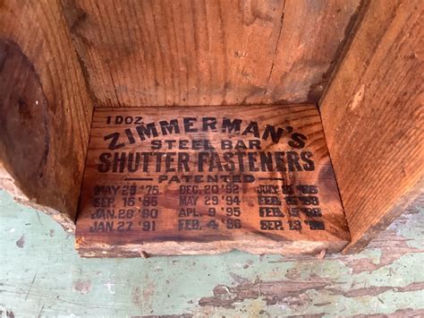 Antique Zimmerman Shutter Fasteners Hardware W Original Hardware