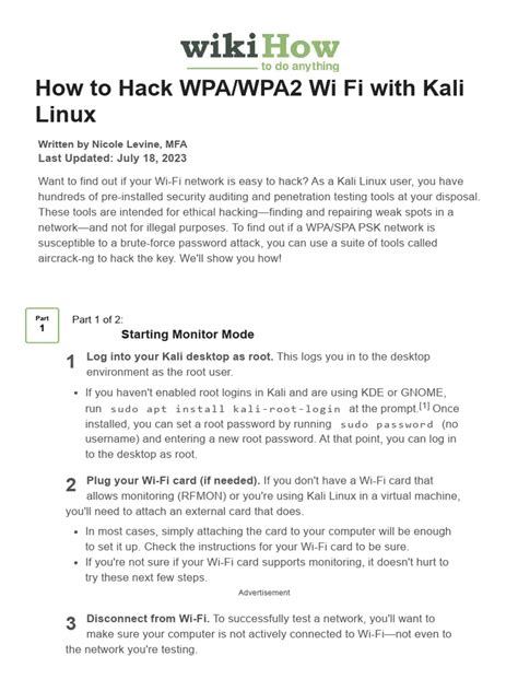 How To Hack Wpa Wpa2 Wi Fi With Kali Linux With Pictures Pdf