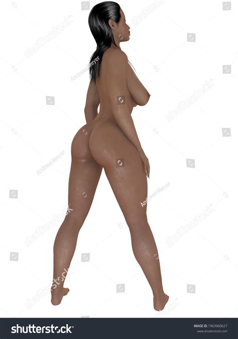 D Illustration Wet Nude Curvy Model Stock Illustration Shutterstock