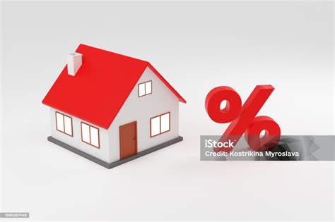 회색 배경 만화 스타일에 빨간 지붕이 있는 미니멀한 귀여운 집 3d 렌더링 3차원 형태에 대한 스톡 사진 및 기타 이미지 3차원 형태 개념 개념과 주제 Istock