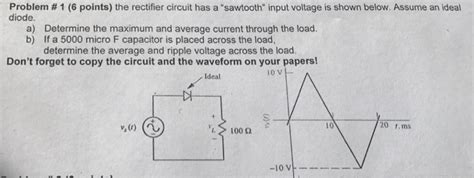 Solved The Rectifier Circuit Has A Sawtooth Input Voltage