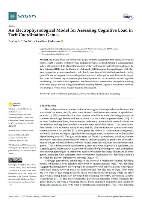 Pdf An Electrophysiological Model For Assessing Cognitive Load In