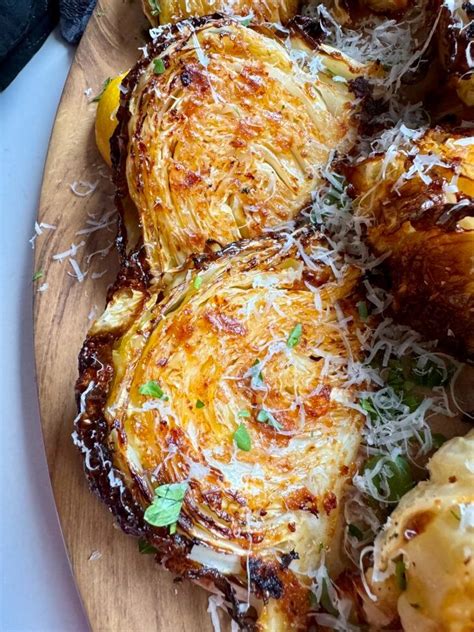 Roasted Garlic Parmesan Cabbage Wedges Recipe