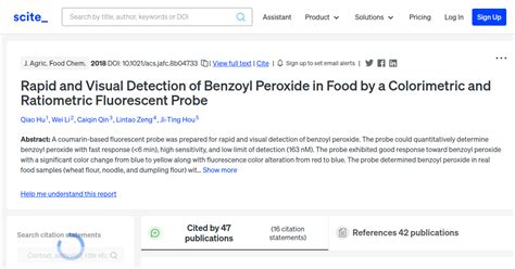 Rapid And Visual Detection Of Benzoyl Peroxide In Food By A Colorimetric And Ratiometric