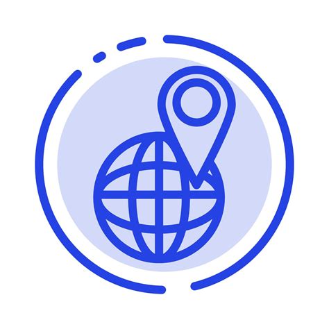 Global Location Map World Blue Dotted Line Line Icon 15169312 Vector