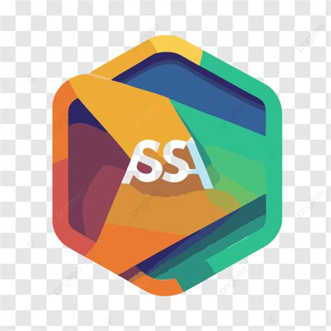 다양한 색조의 색상을 지닌 다채로운 육각형 로고 벡터 흰색 배경에 있는 단순한 다채로운 Asp 아이콘 그림자 없음 작은 프레임 중앙 Png 일러스트 및 벡터 에 대한