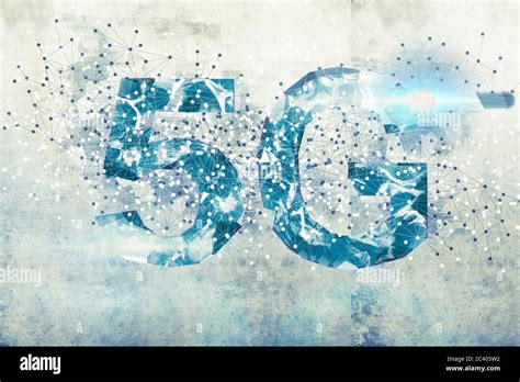 5g Illustration In A Paper Blueprint Connectivity Concept For New Generation Mobile Network