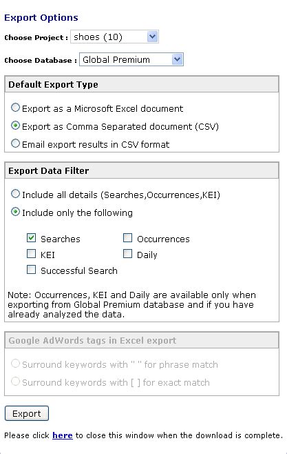 Import Keywords Into Keyword Discovery Directly From Other Projects