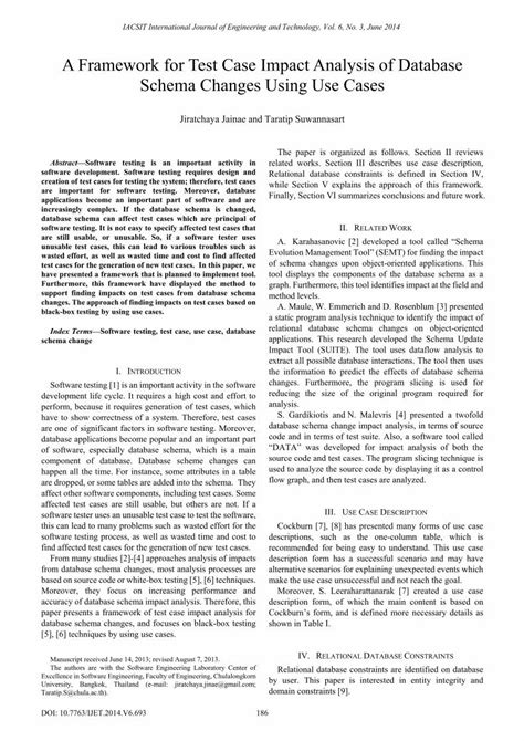 Pdf A Framework For Test Case Impact Analysis Of Database Schema