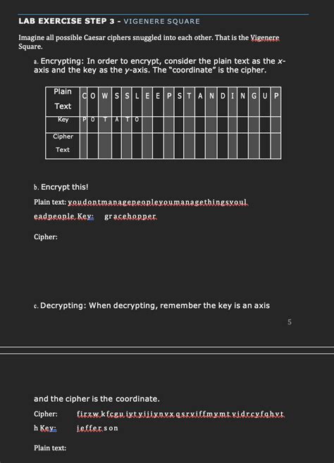 Solved Lab Exercise Step 3 ﻿vigenere Squareimagine All