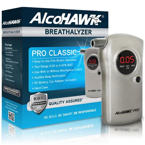 Alcohawk® Pro Alcohol Breathalyzer Digital Breath Alcohol Tester