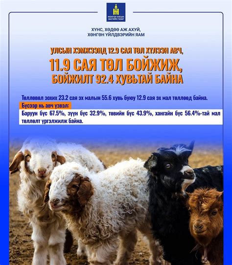 Улсын хэмжээнд 11 9 сая төл мал бойжиж байна