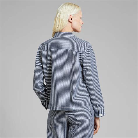 Buy Dedicated Jacket Stiby Work Stripe Blue Scandinavian Fashion Store