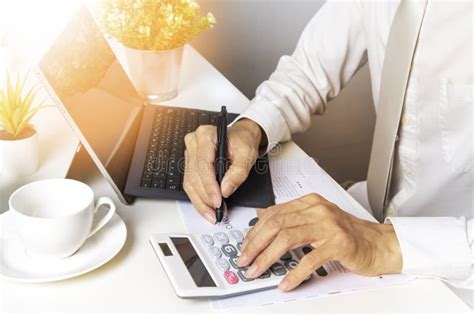 Businessman Access Document Data And Verify The Accuracy Of The Data