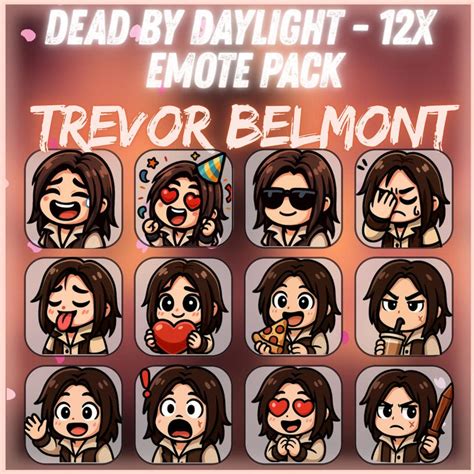 Trevor Belmont Dead By Daylight Twitch Discord Emote Pack 12 Kawaii