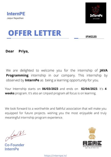 Priya Gupta On Linkedin Internship Opportunity Grateful Java