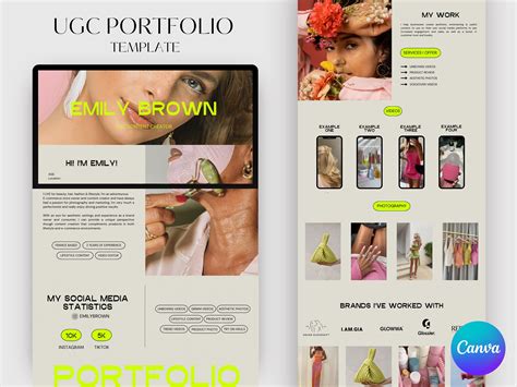 Ugc Portfolio Template Ugc Template Ugc Media Kit Minimal Ugc Portfolio